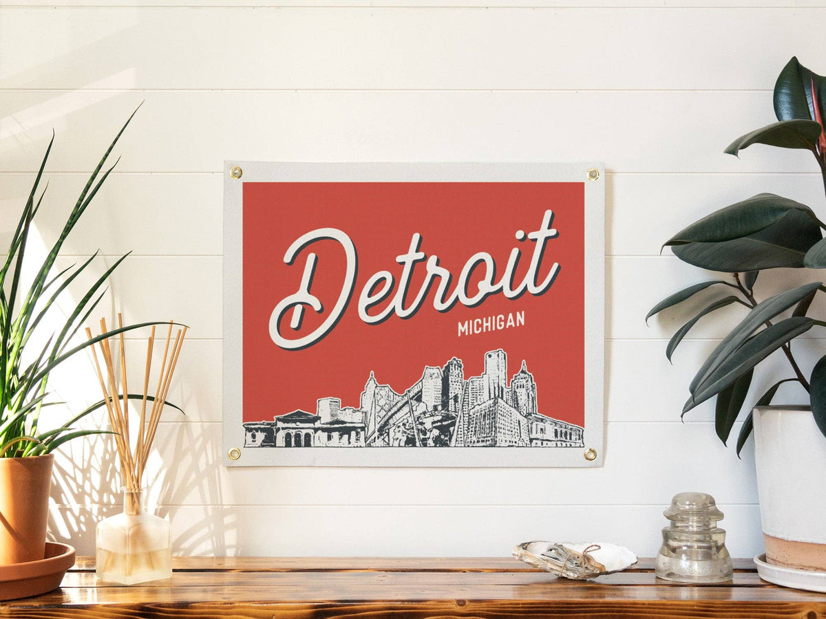 Detroit, Michigan Felt Banner