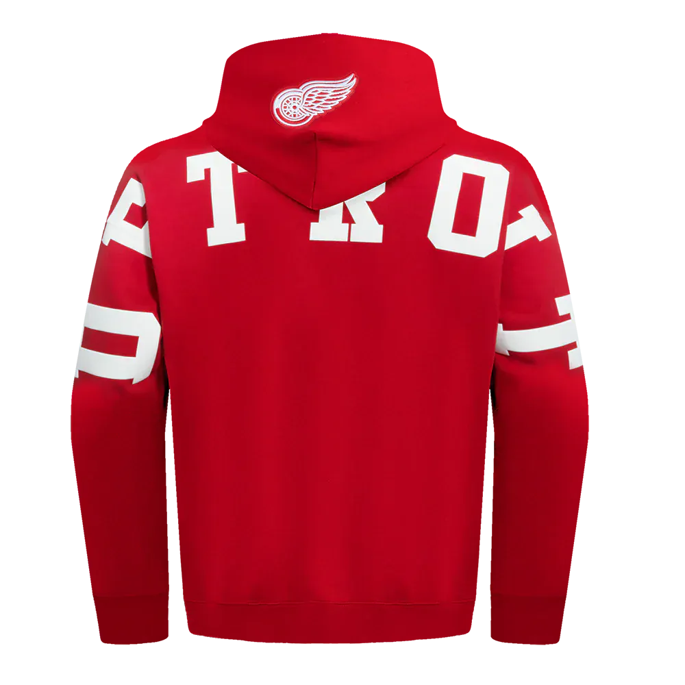 NHL Detroit Red Wings Wingspan Men's Drop Shoulder Fleece Pullover Hoo